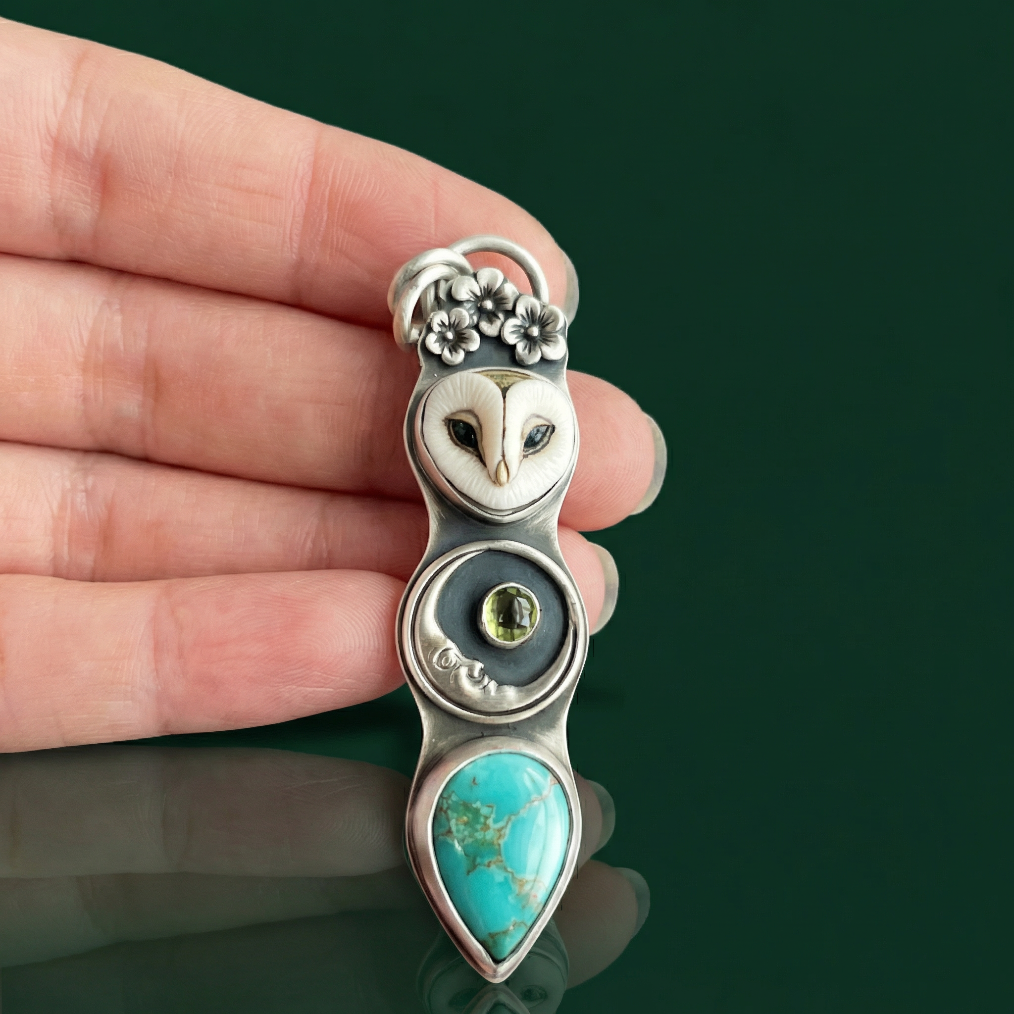 Turquoise Owl Wisdom Bar Necklace – Maker & Muse